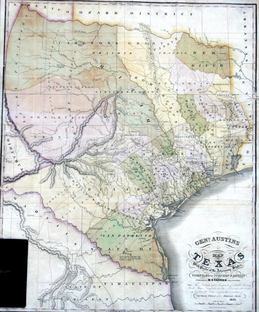 General Austin’s Map of Texas with Parts of Adjoining States | Yana ...